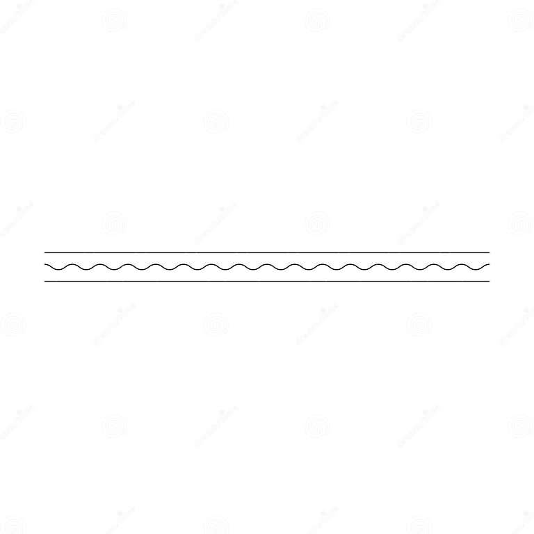 Border Frame Wavy Line Divider, Geometric Shape Element, Horizontal ...