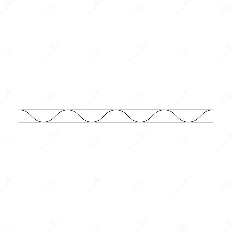 Border Frame Wavy Line Divider, Geometric Shape Element, Horizontal ...