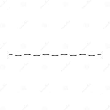 Border Frame Wavy Line Divider, Geometric Shape Element, Horizontal ...