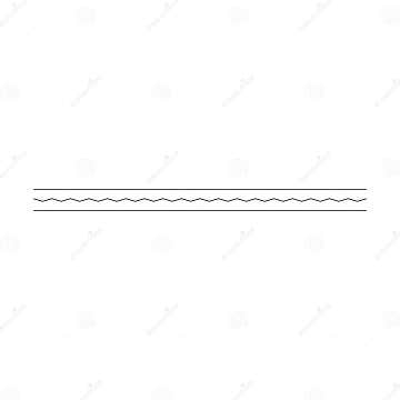 Border Frame Wavy Line Divider, Geometric Shape Element, Horizontal ...