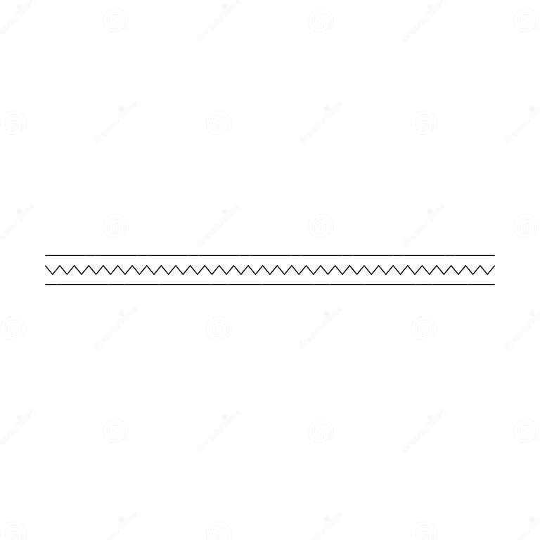 Border Frame Wavy Line Divider, Geometric Shape Element, Horizontal ...