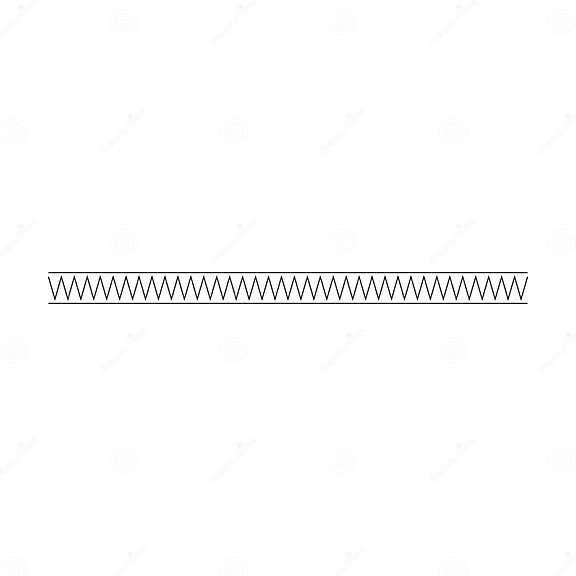 Border Frame Wavy Line Divider, Geometric Shape Element, Horizontal ...