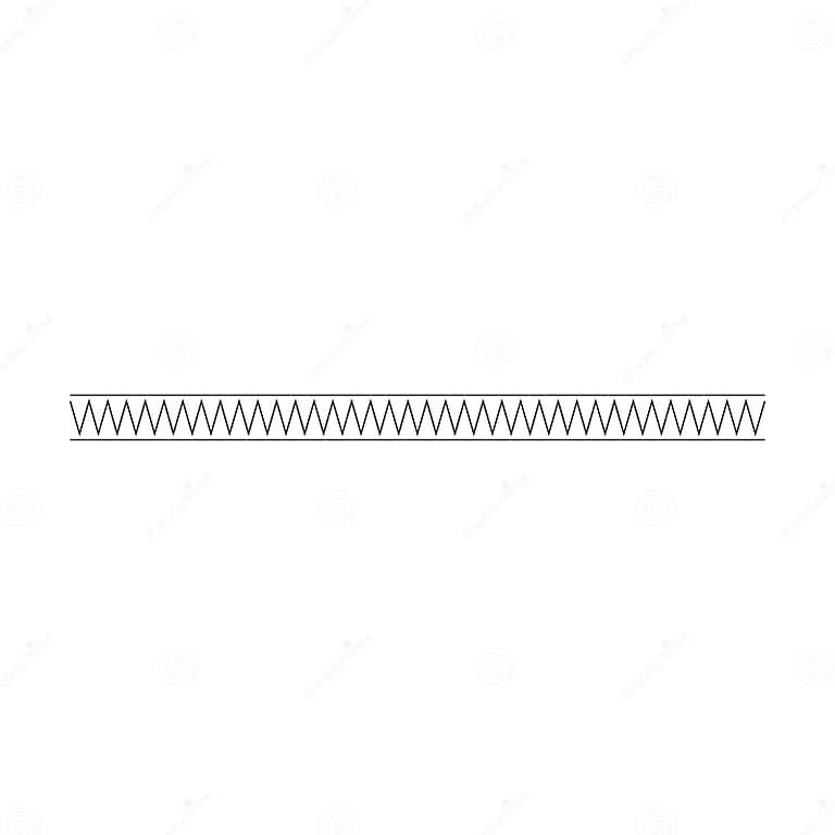Border Frame Wavy Line Divider, Geometric Shape Element, Horizontal ...