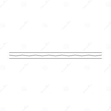 Border Frame Wavy Line Divider, Geometric Shape Element, Horizontal ...