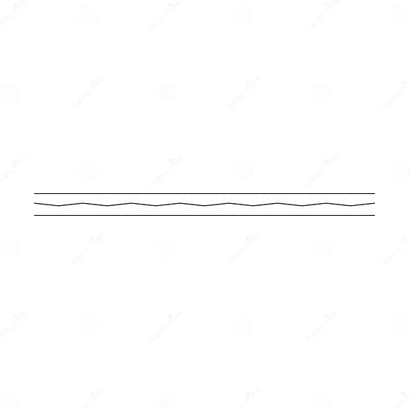 Border Frame Wavy Line Divider, Geometric Shape Element, Horizontal ...