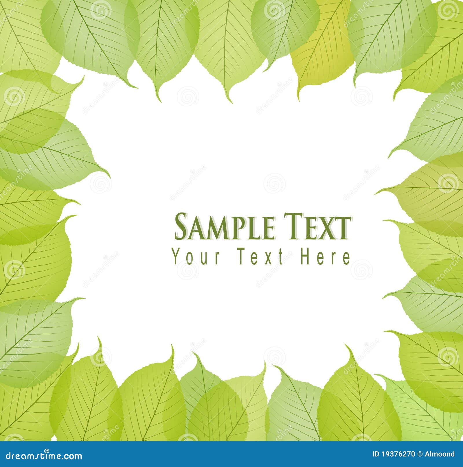 Border with Fresh and Green Leaves. Vector Stock Vector - Illustration ...