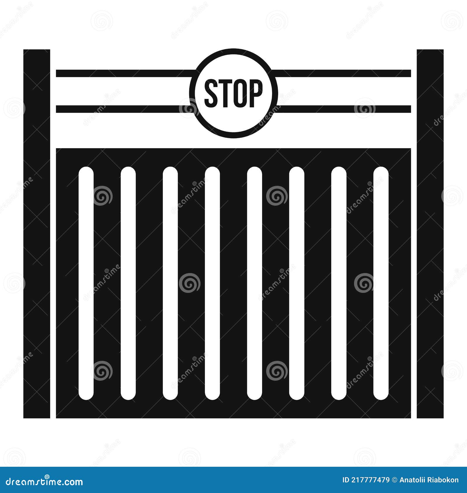 Border Gate Icon, Simple Style Stock Vector - Illustration of check ...