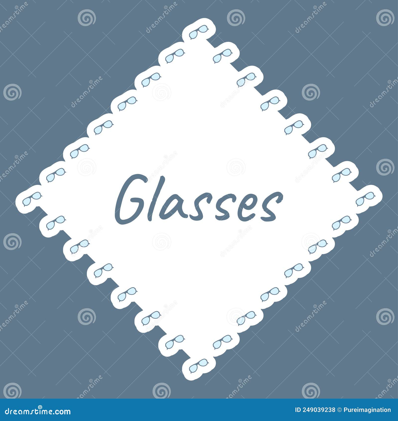 Border with Glasses for Banner, Poster, and Greeting Card Stock Vector ...