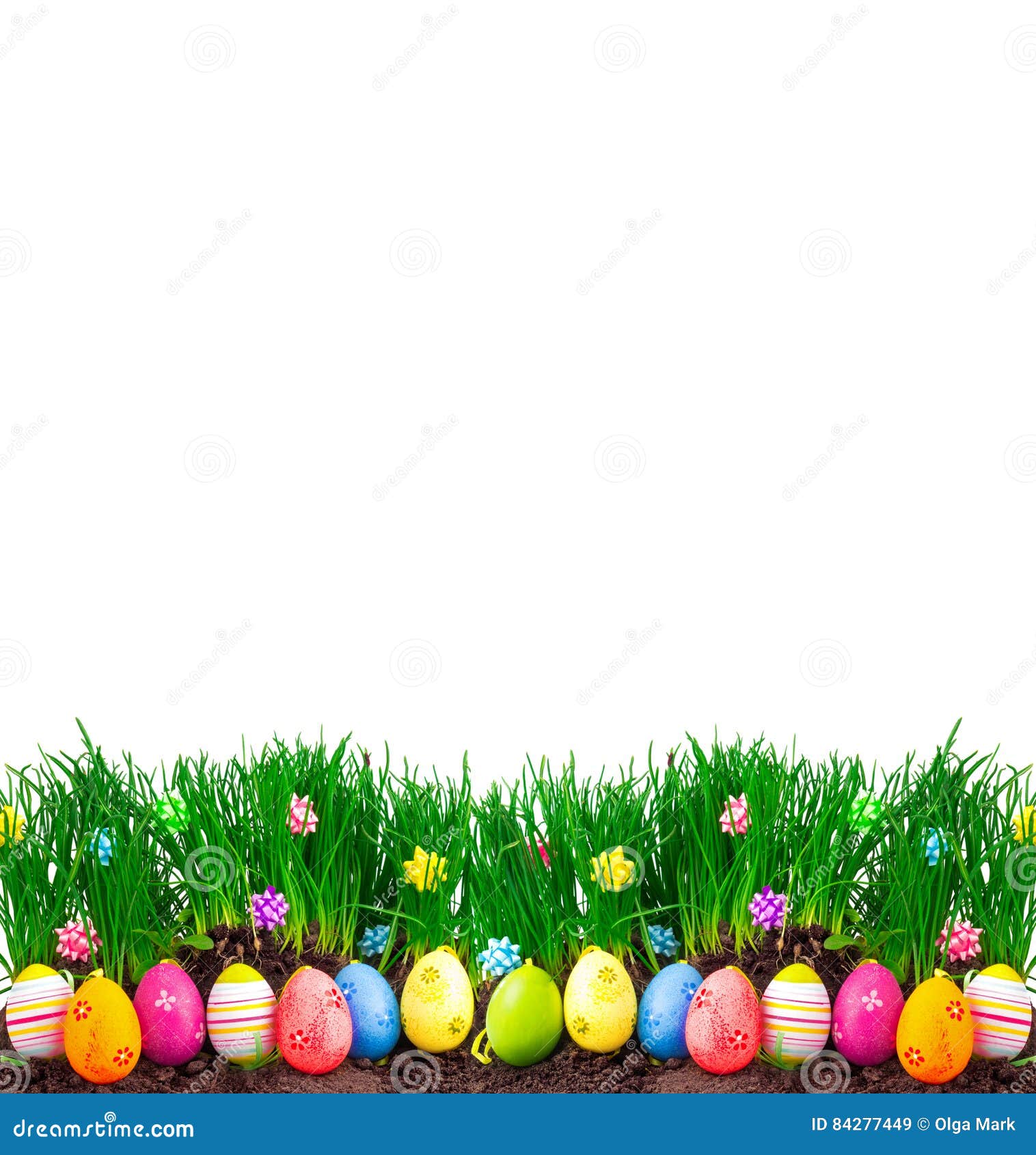 Border, Greeting Card of Bright Colorful Painted Easter Eggs Wit Stock ...