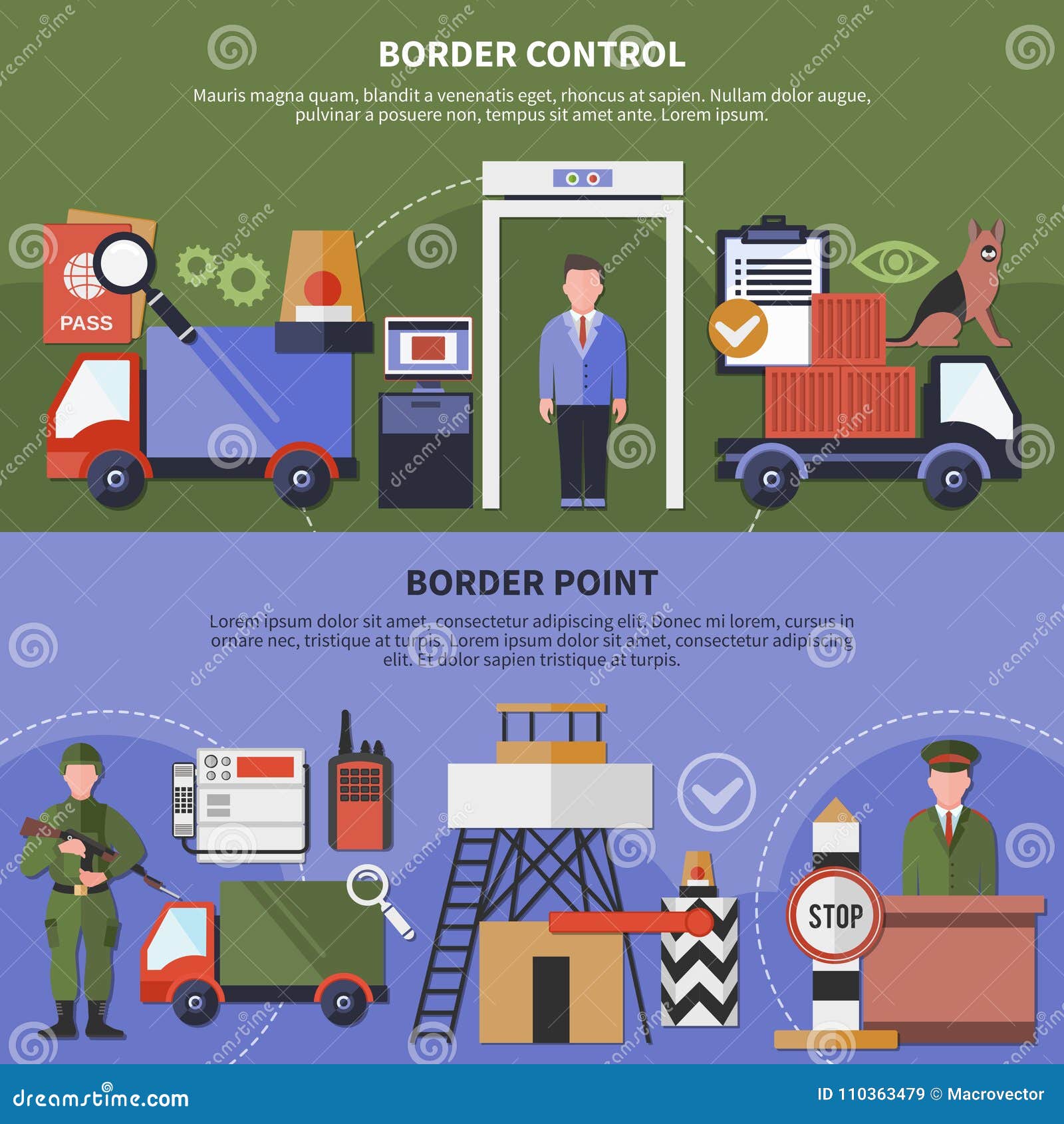 Border Guard Banners Set stock vector. Illustration of business - 110363479