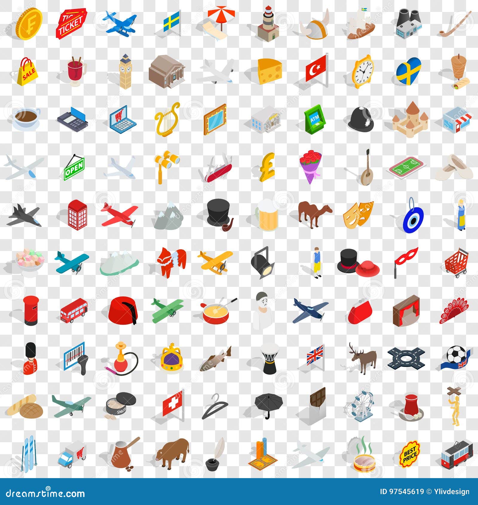 100 Border Icons Set, Isometric 3d Style Stock Vector - Illustration of ...