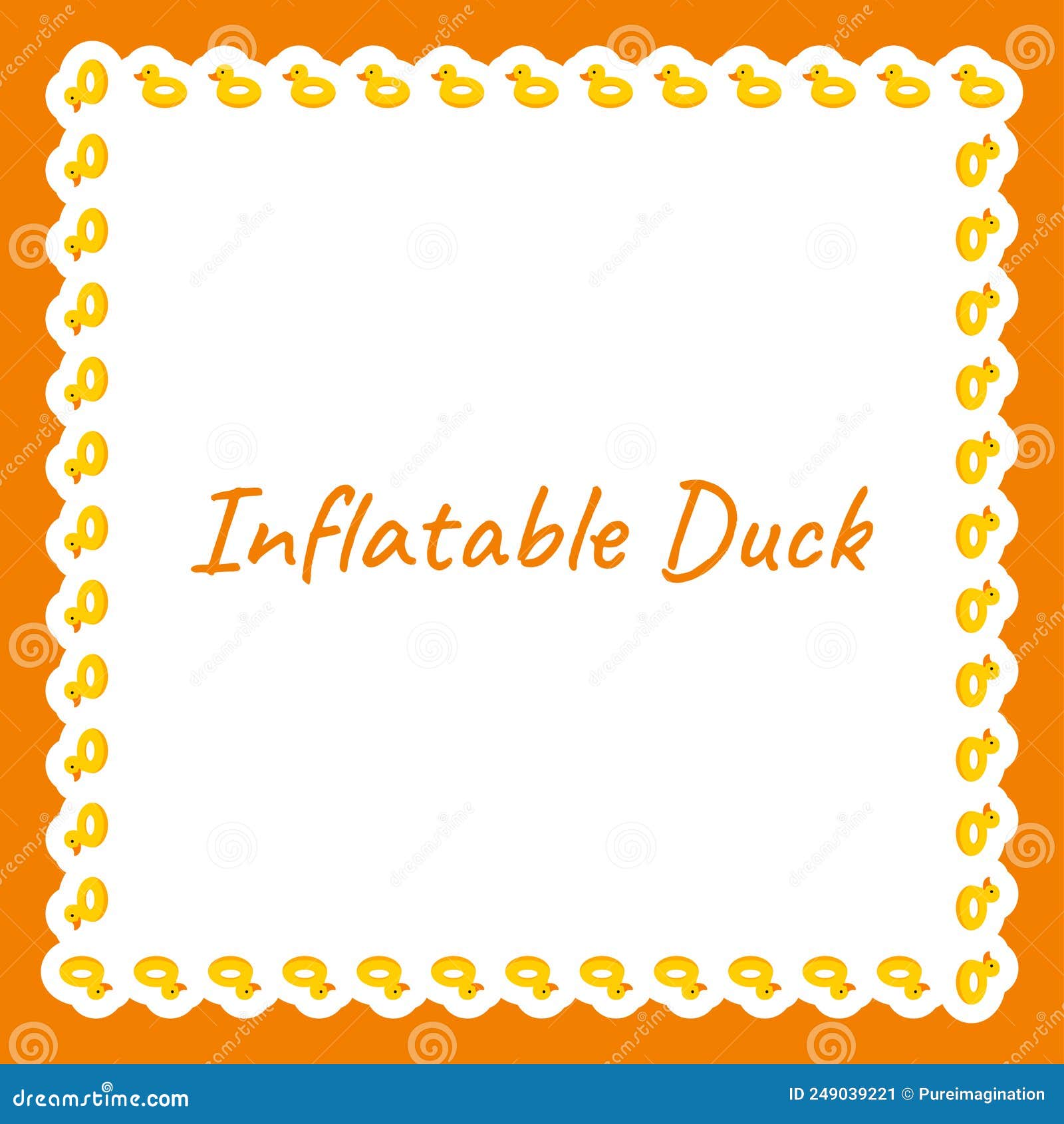 Border with Inflatable Duck for Banner, Poster, and Greeting Card Stock ...