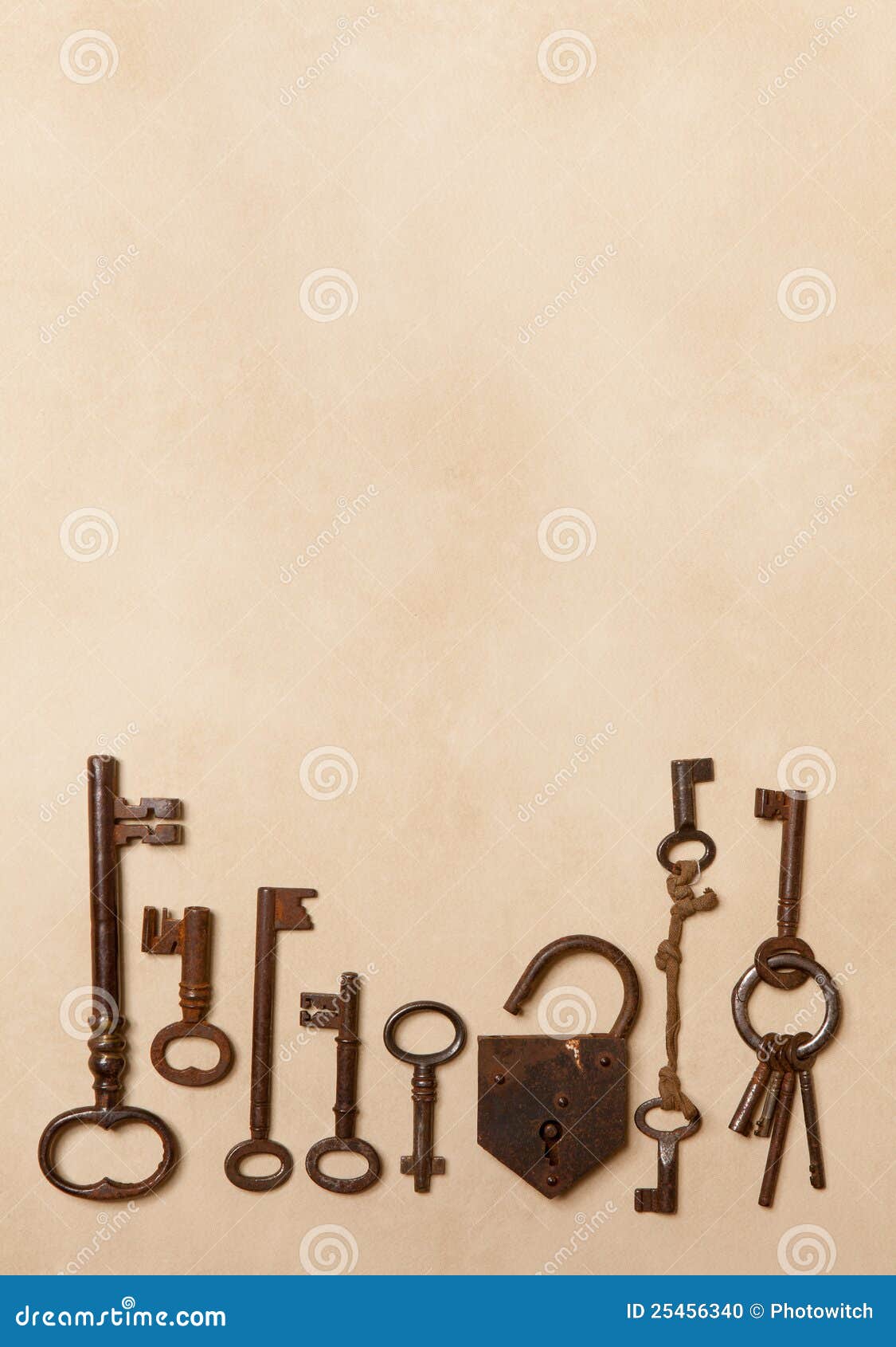 Border of keys stock photo. Image of protect, antique - 25456340