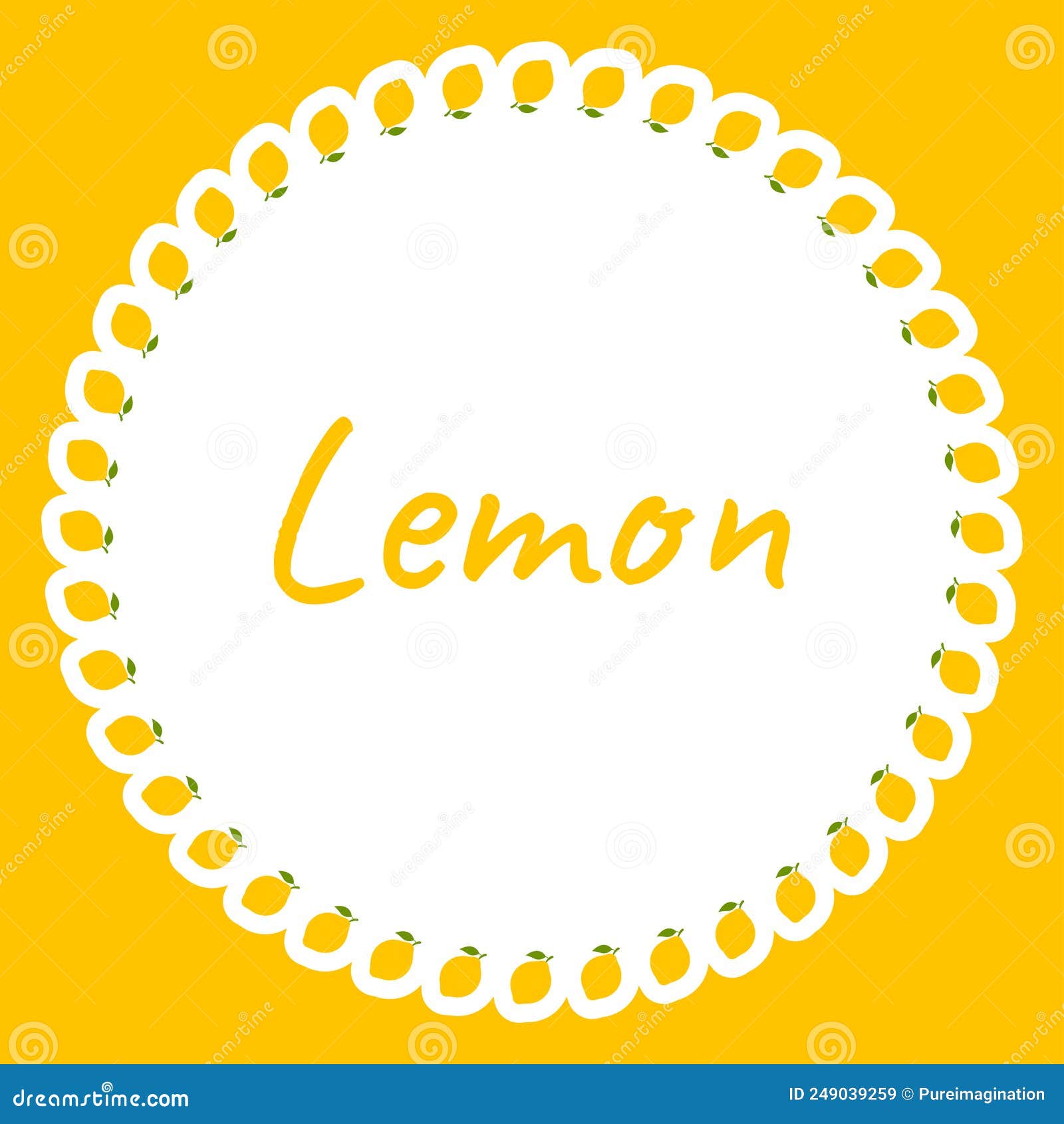 Border with Lemon for Banner, Poster, and Greeting Card Stock Vector ...