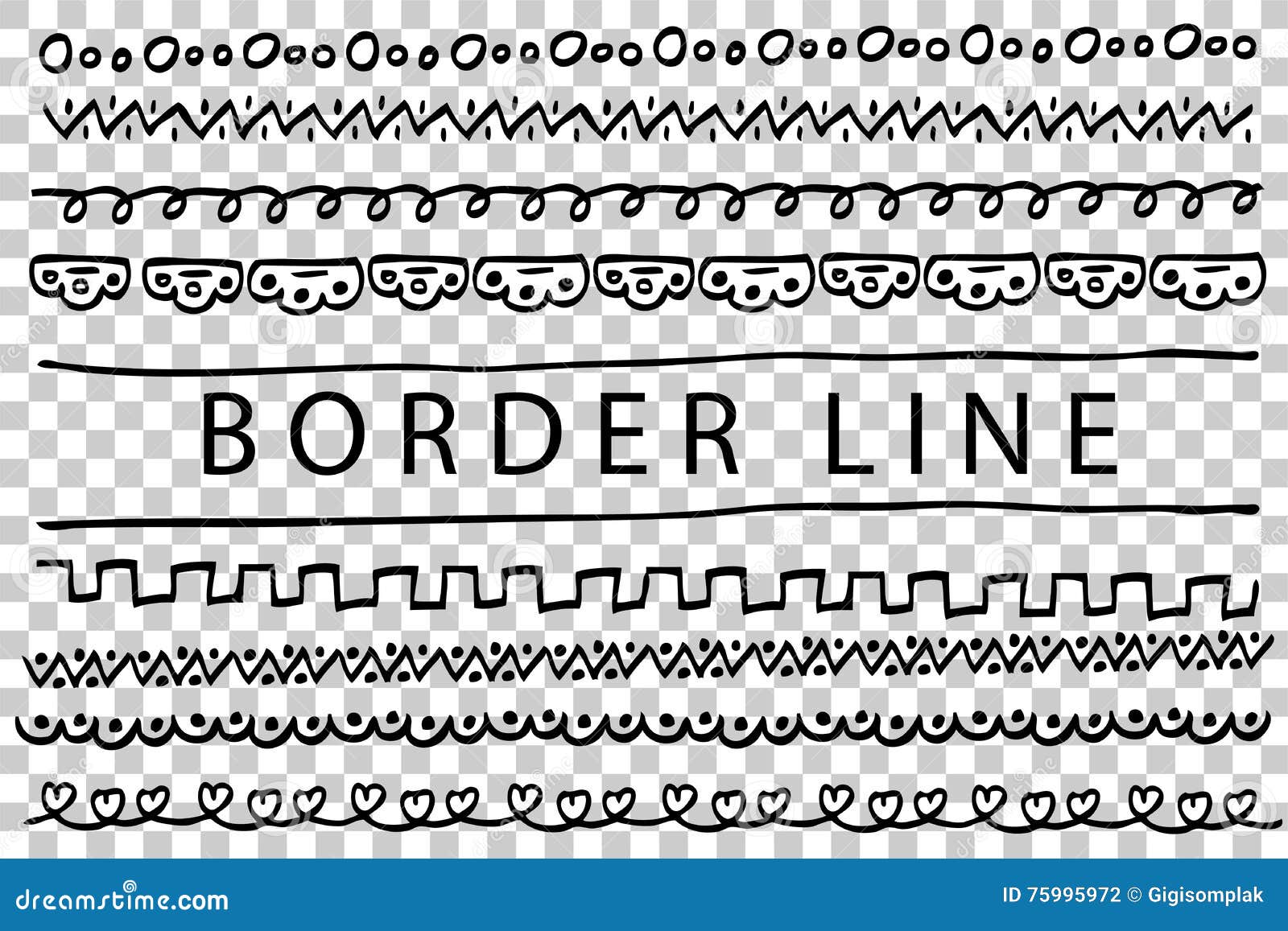 Border Line - Dot, Triangle and Others, Isolated on White, Stock Vector ...