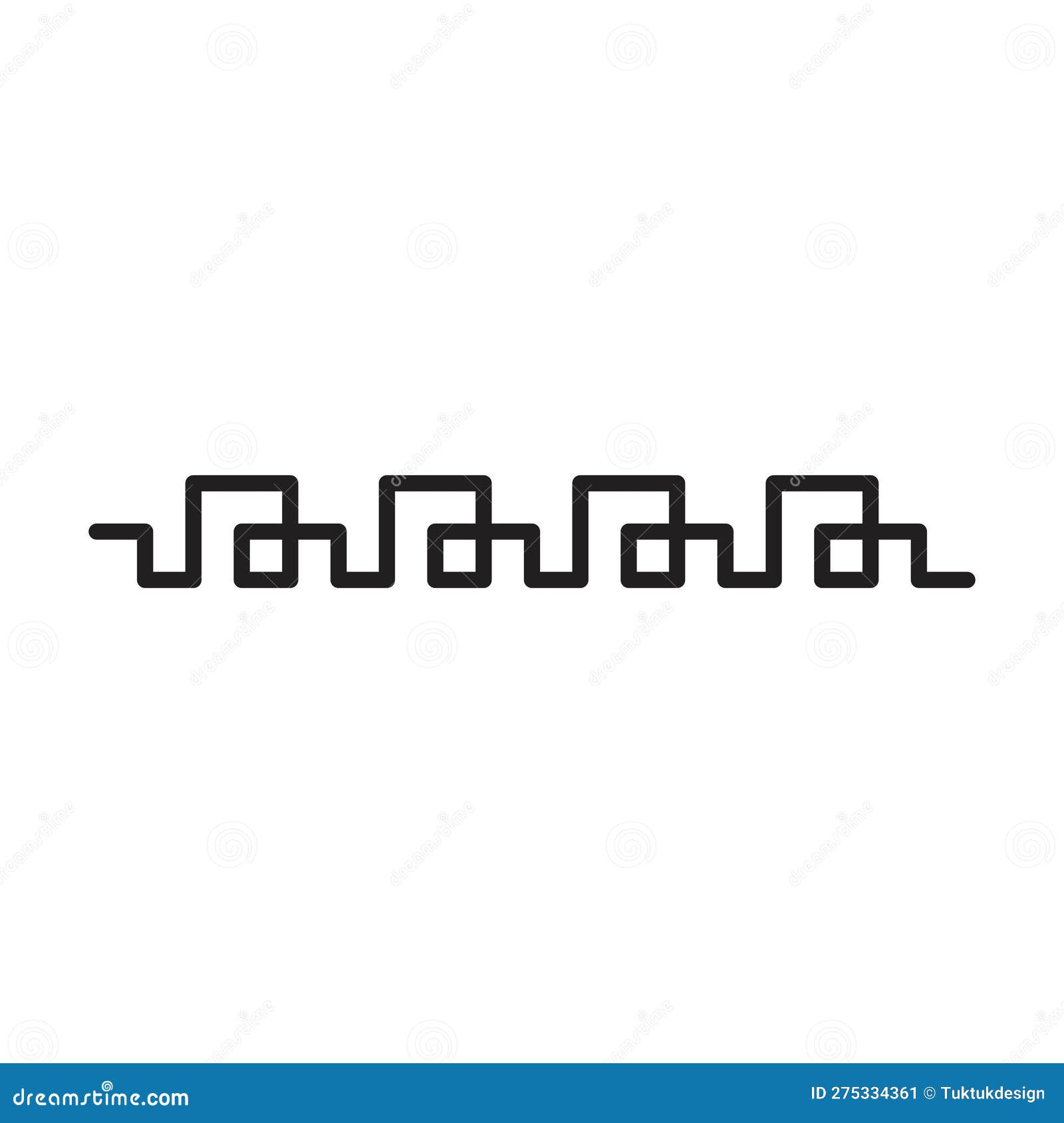 Border Line Geometric Shape Element, Horizontal Zigzag Seamless Pattern ...