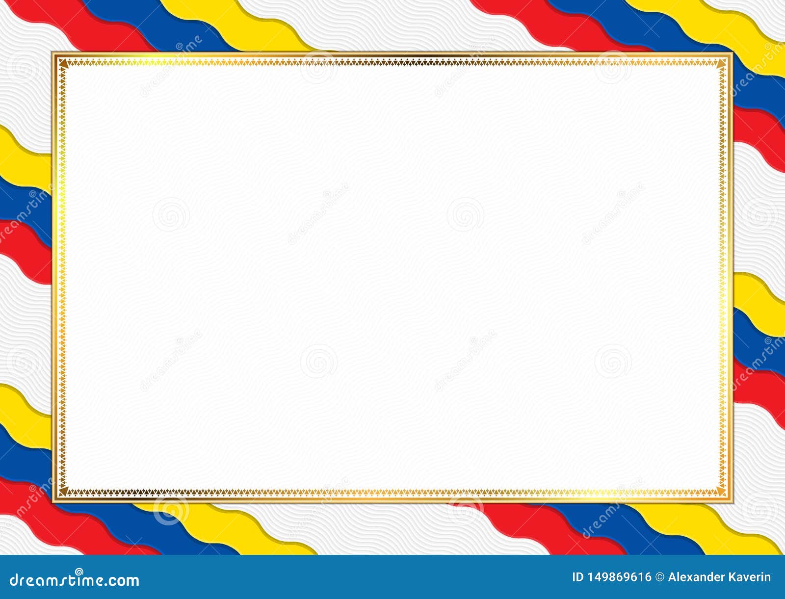 Border Made with Ecuador National Colors Stock Vector - Illustration of ...