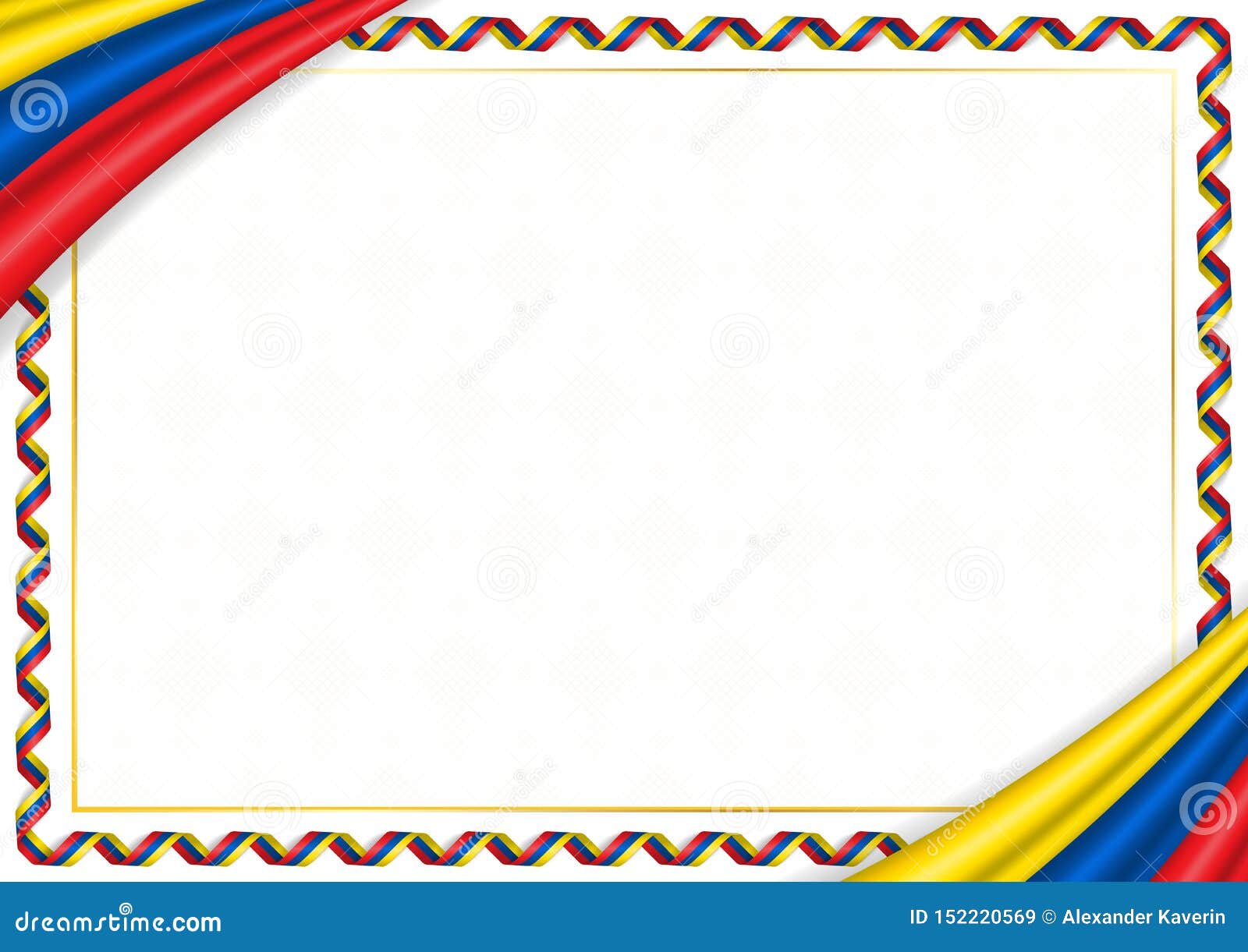 Border Made with Ecuador National Colors Stock Vector - Illustration of ...