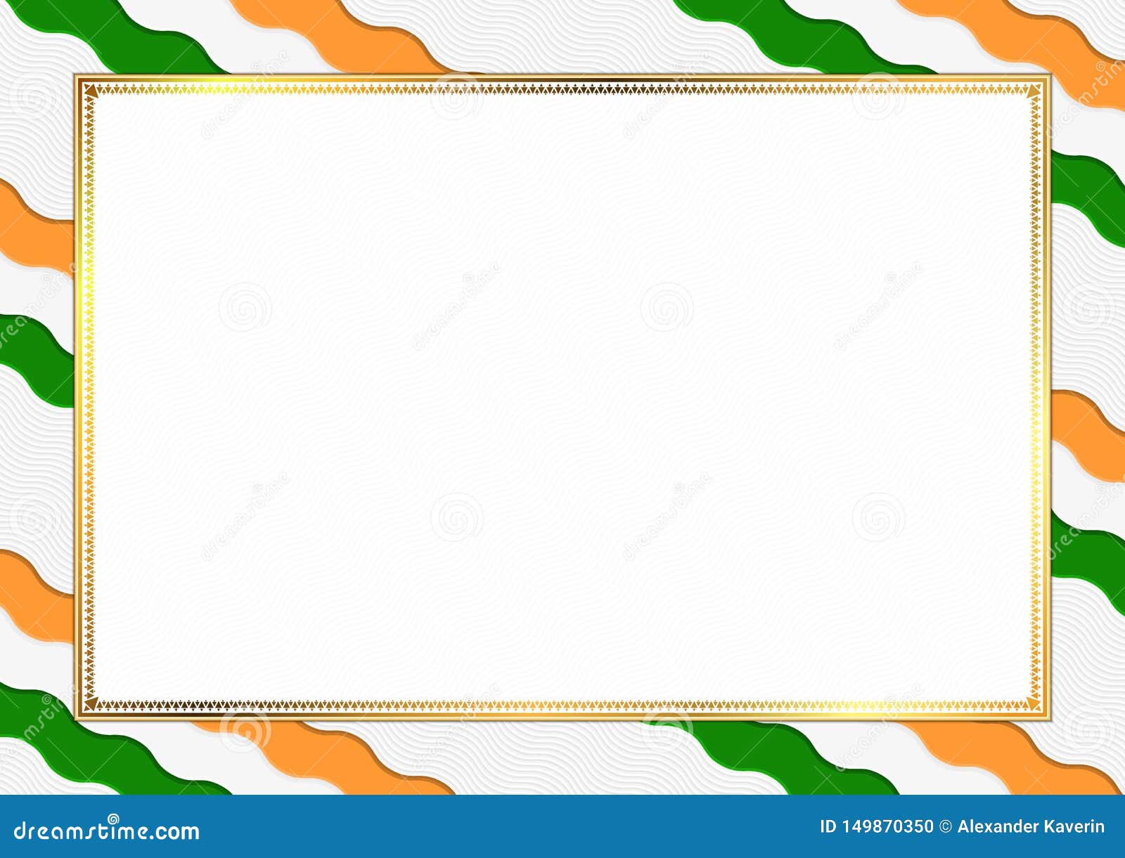 Border Made with India National Colors Stock Vector - Illustration of ...
