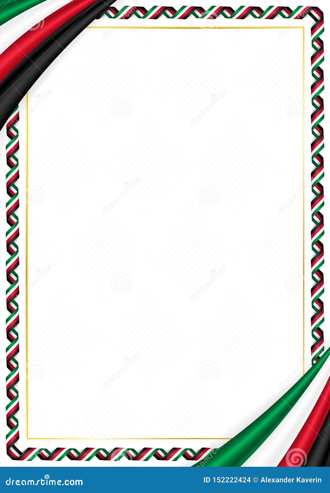 Border Made with Kuwait National Colors Stock Vector - Illustration of ...