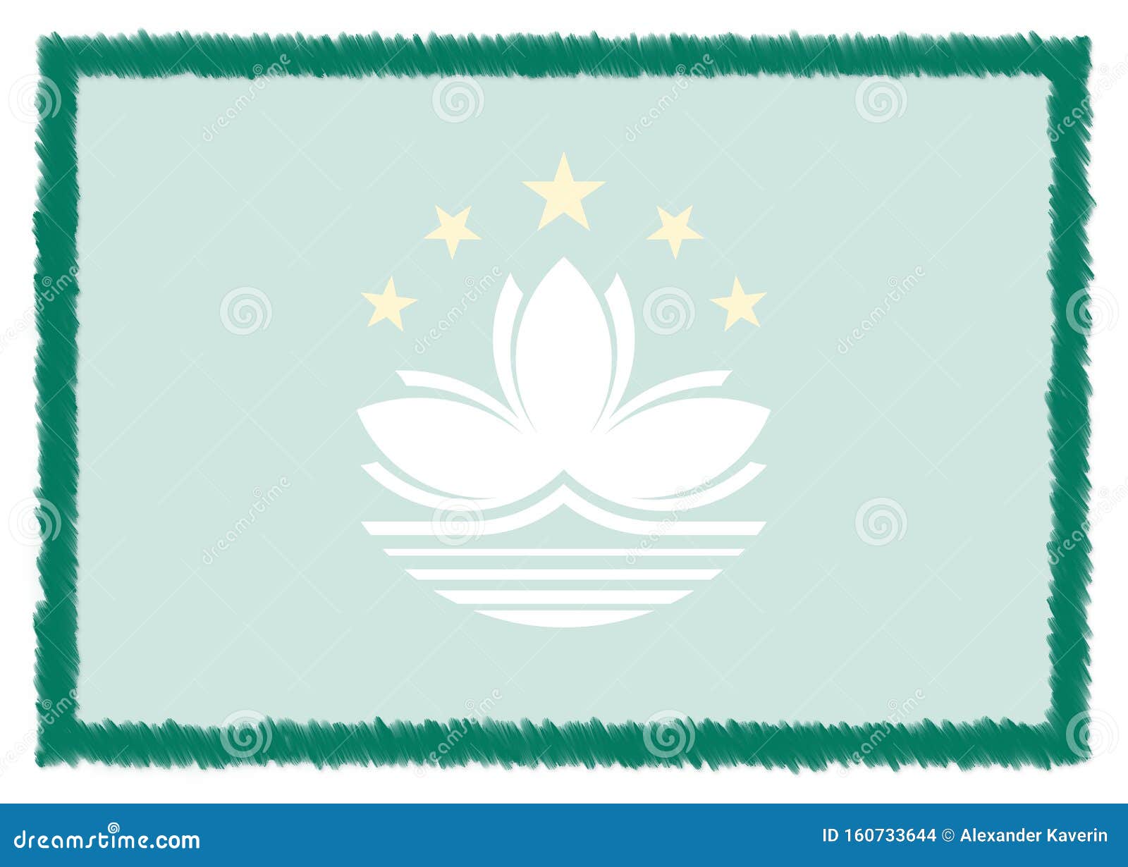 Border Made with Macau National Flag Stock Illustration - Illustration ...
