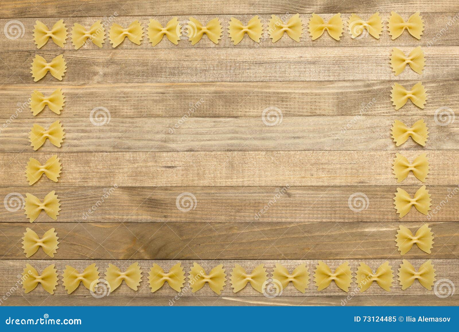 Border Made of Raw Bow Shape Pasta Stock Image - Image of italian ...