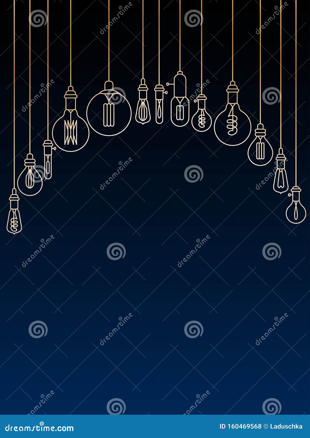 Border Made of Retro Stylized Electric Bulbs Stock Vector ...