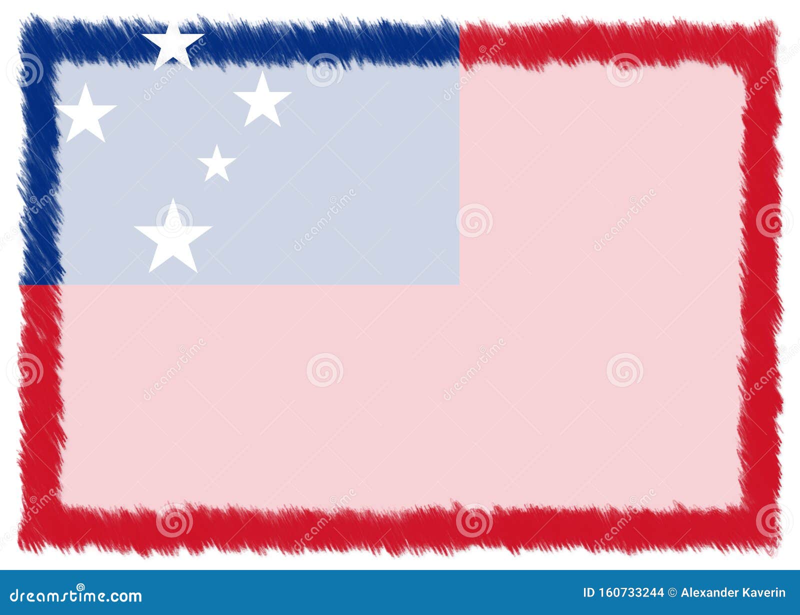 Border Made with Samoa National Flag Stock Illustration - Illustration ...