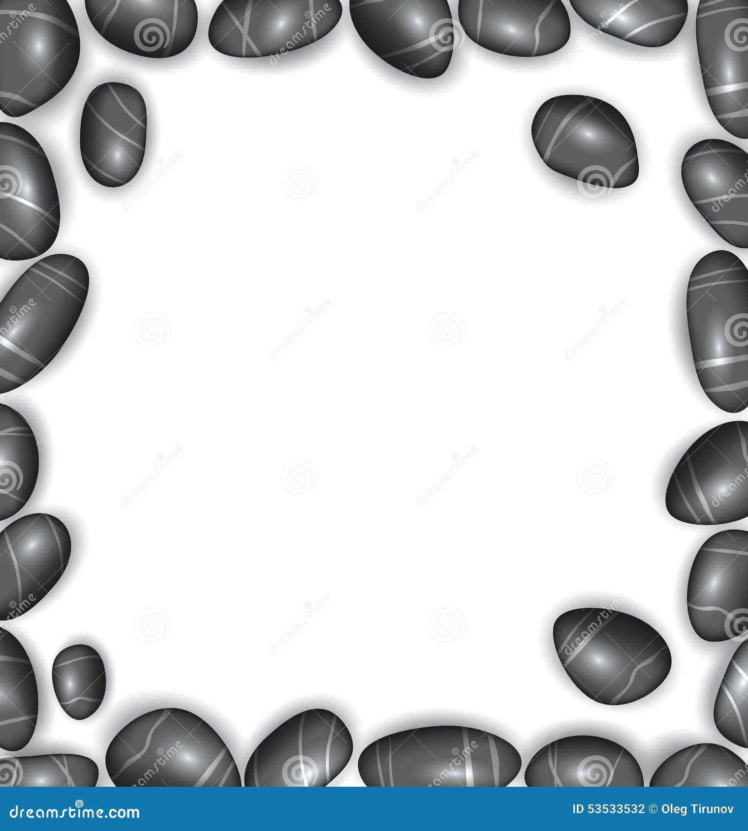 Border Made Sea Pebbles, Copy Space for Your Text Stock Vector ...