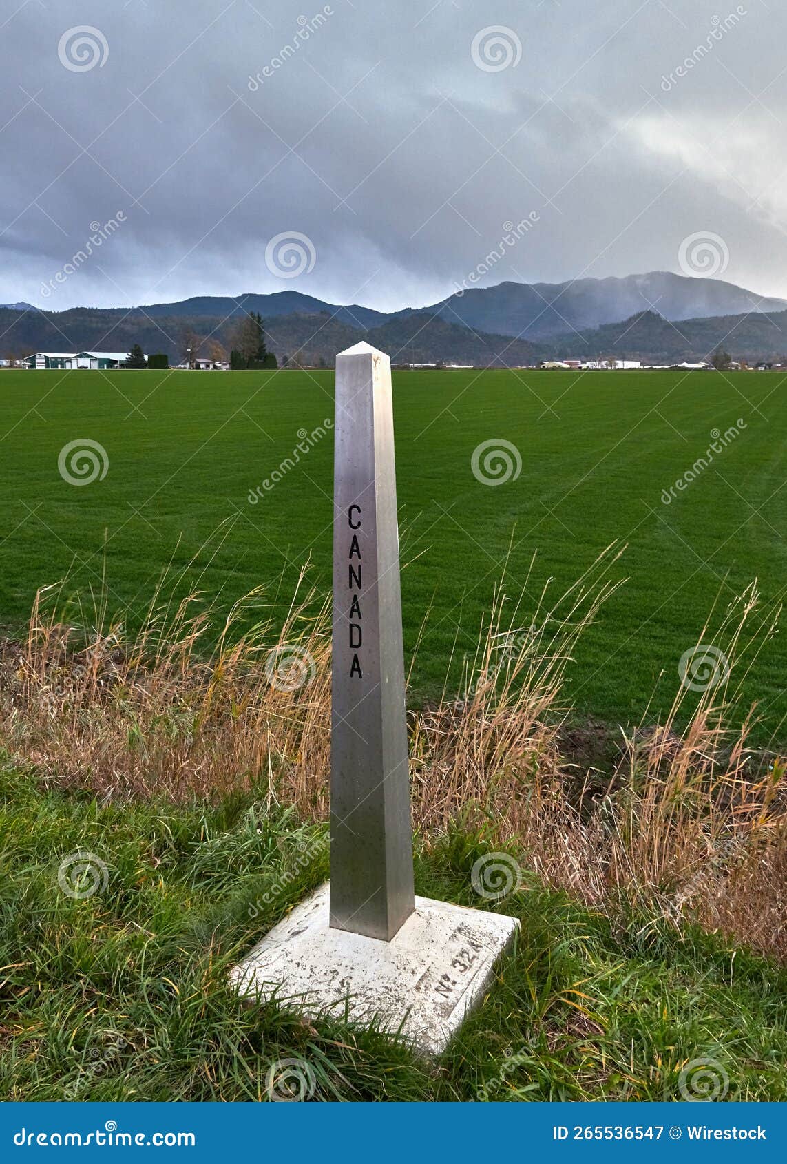 Border Marker between Canada and the US in BC Stock Image - Image of ...