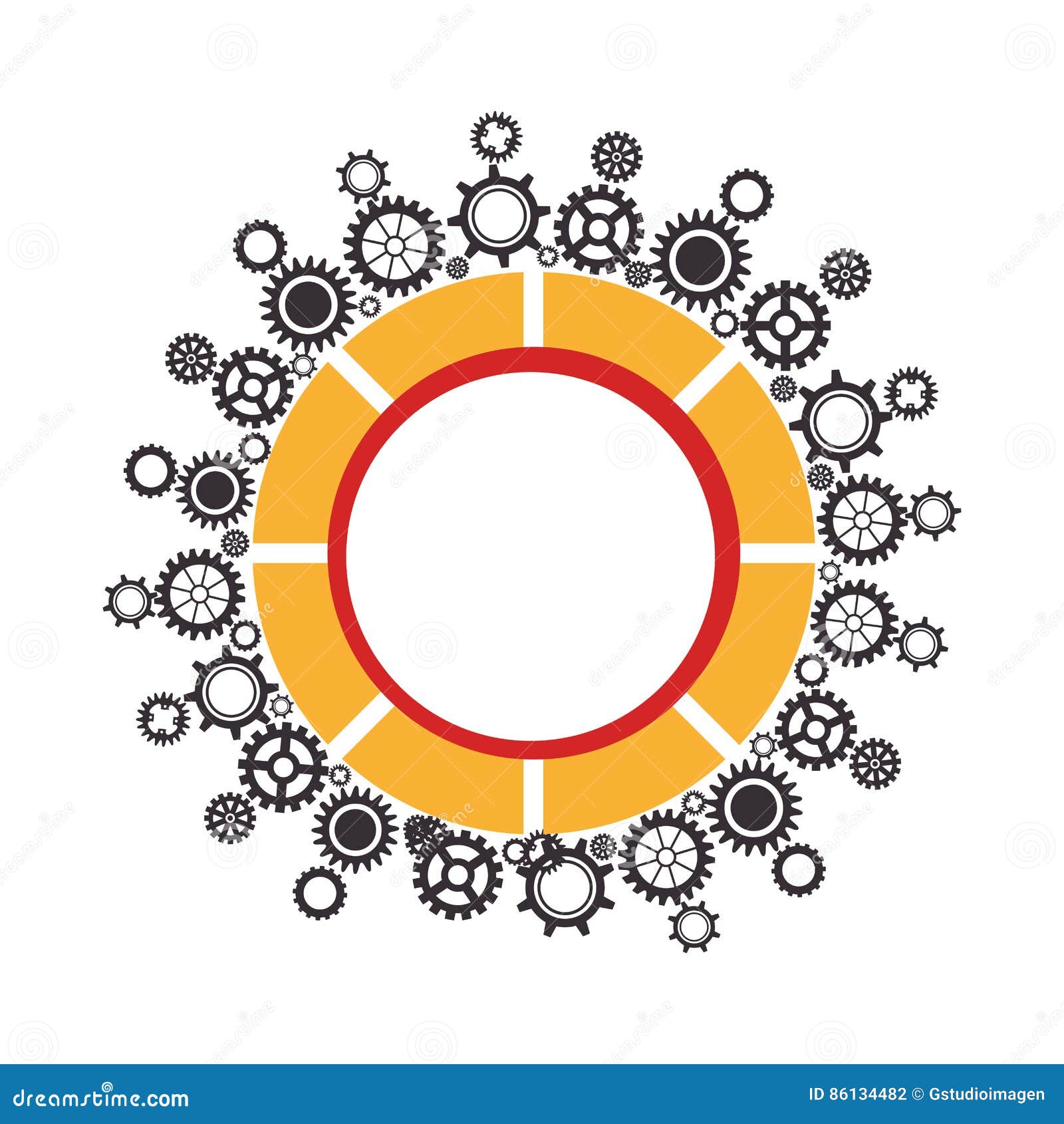 Border Mechanism with Gear Wheels Set Collection Stock Vector ...