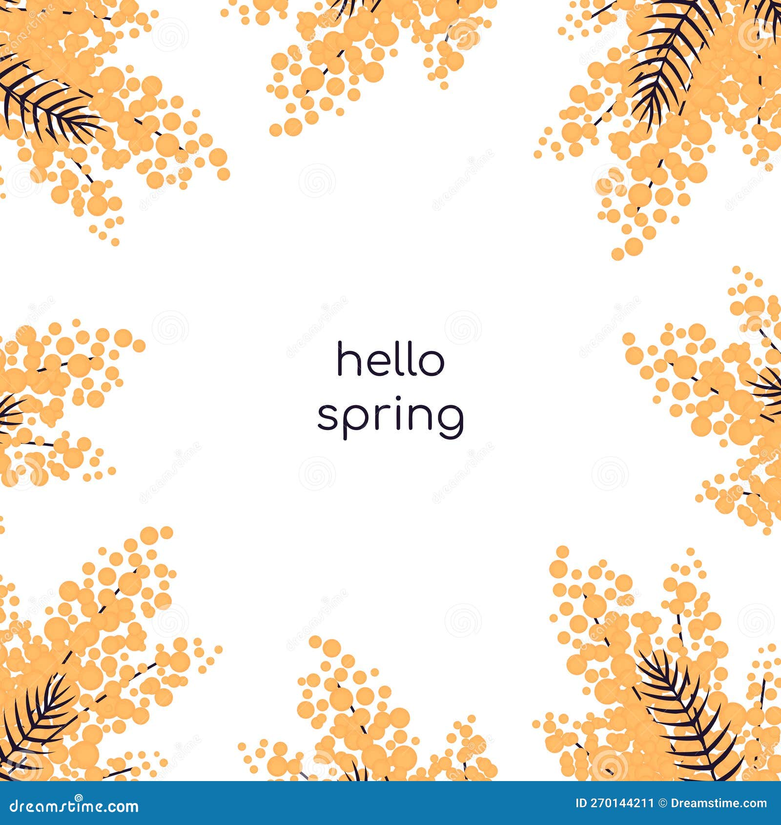 Border with mimosa flowers stock vector. Illustration of background ...