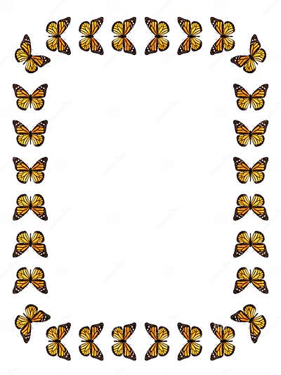 Border monarch butterfly stock illustration. Illustration of vertical ...