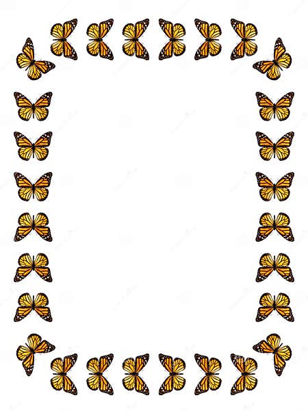 Border monarch butterfly stock illustration. Illustration of vertical ...