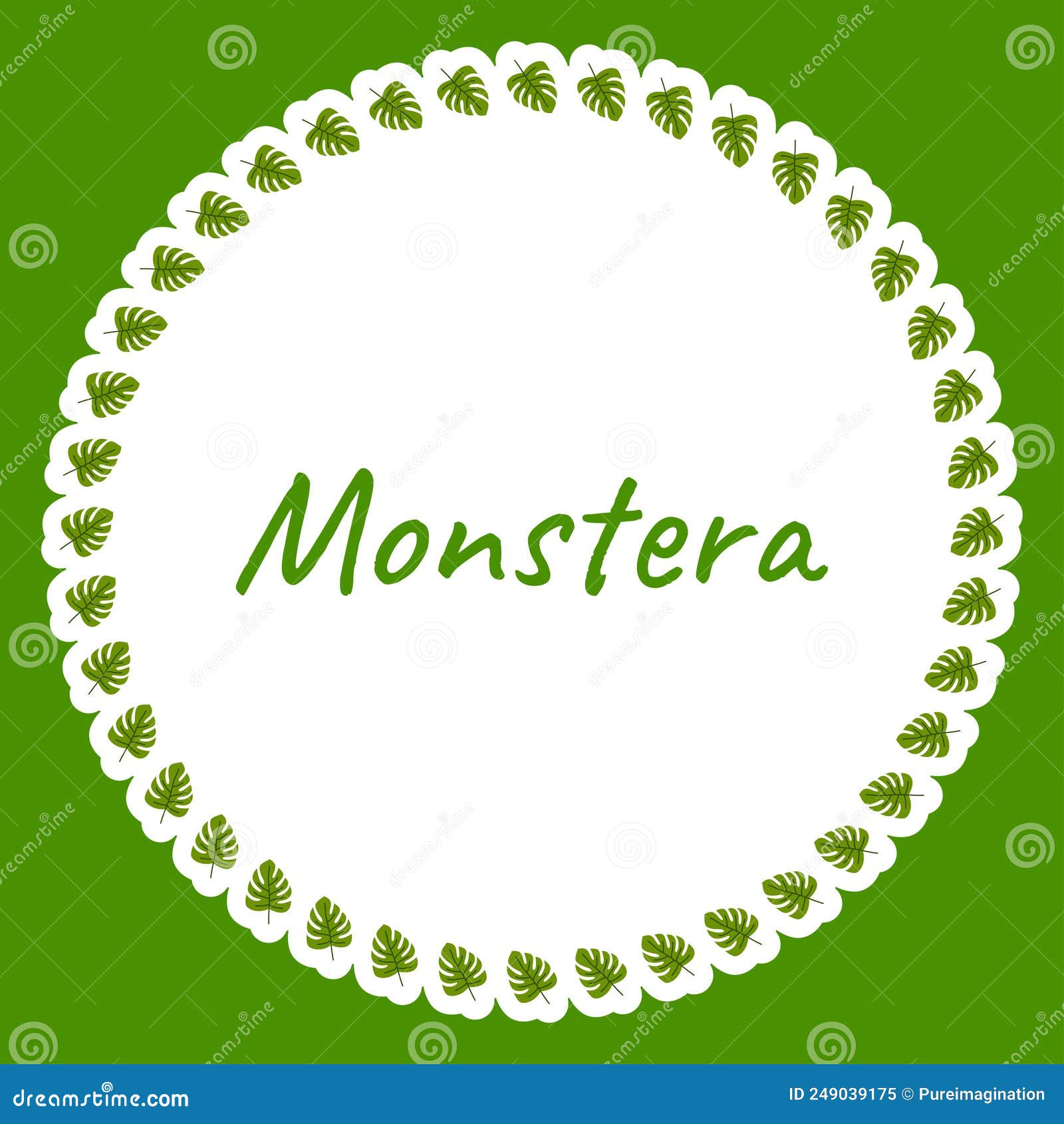 Border with Monstera for Banner, Poster, and Greeting Card Stock Vector ...