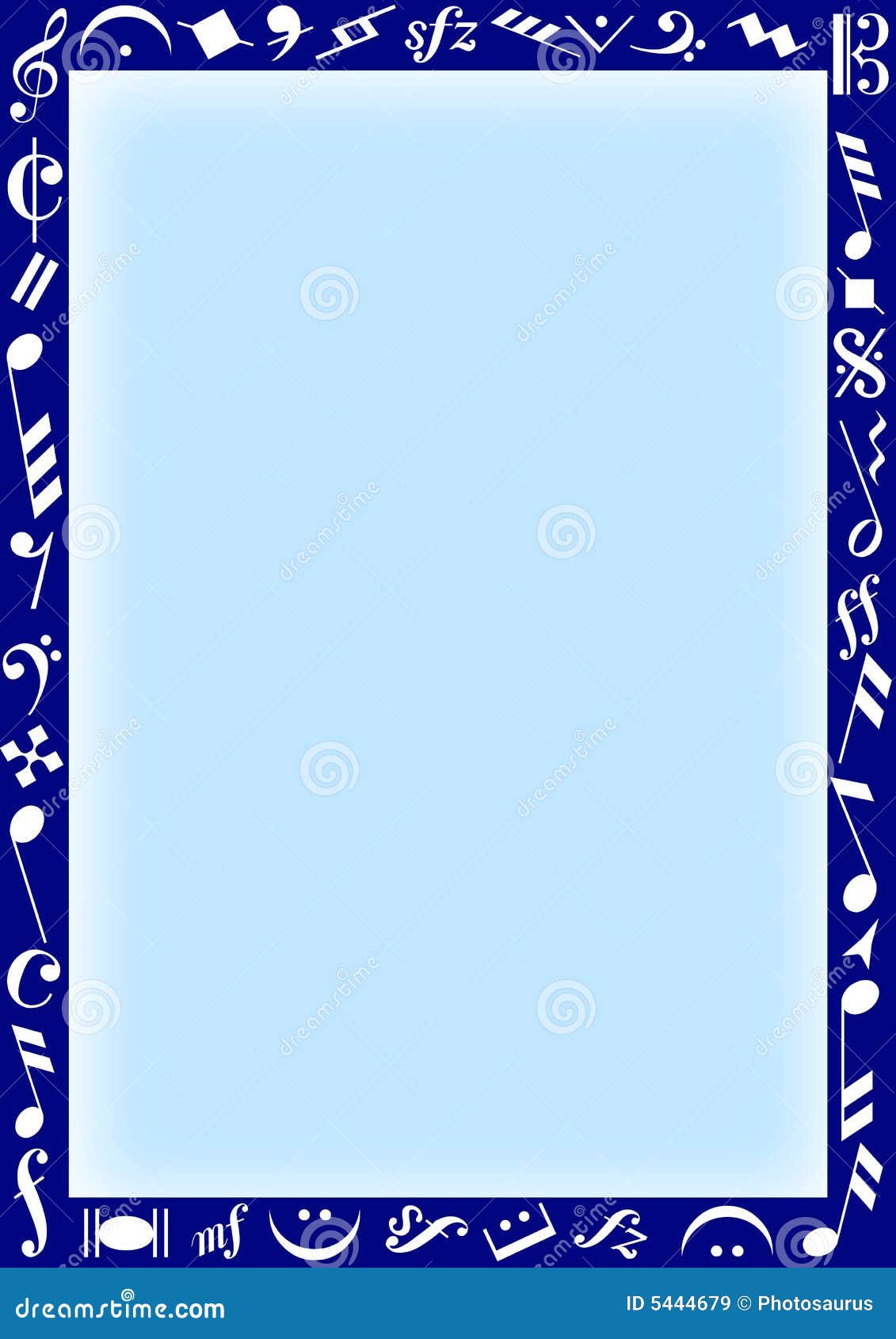 Border with music signs stock vector. Illustration of notes - 5444679