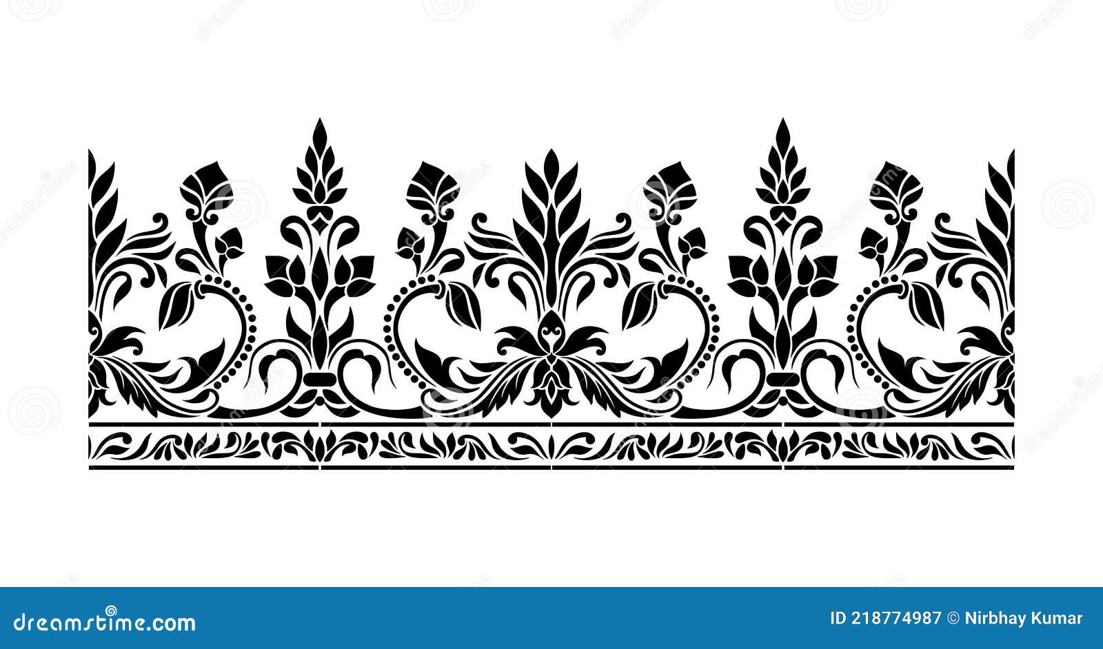 Border Nature Floral Scroll Design Background Stock Vector ...