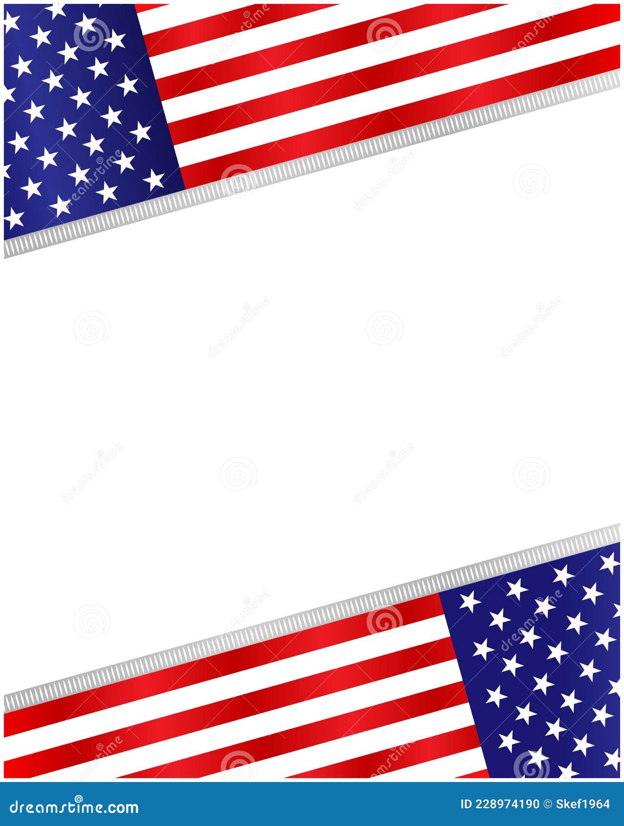 American Flag Symbols Corner Frame Border. Stock Vector - Illustration ...