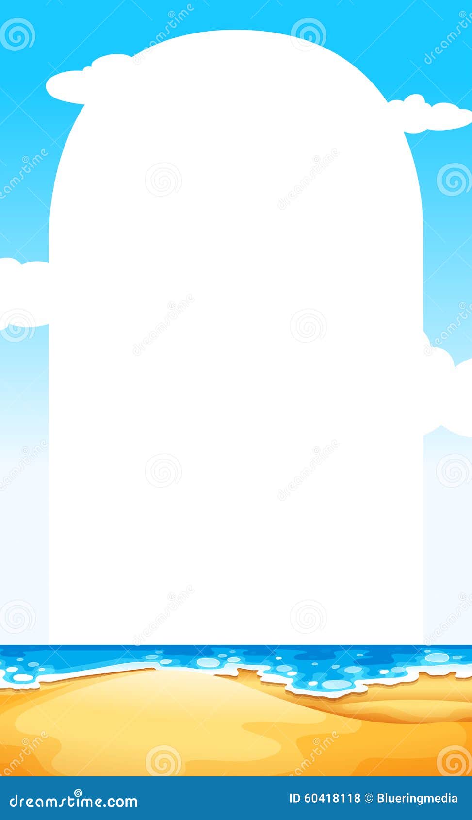 Border With Ocean Scene Background Stock Illustration - Illustration of ...