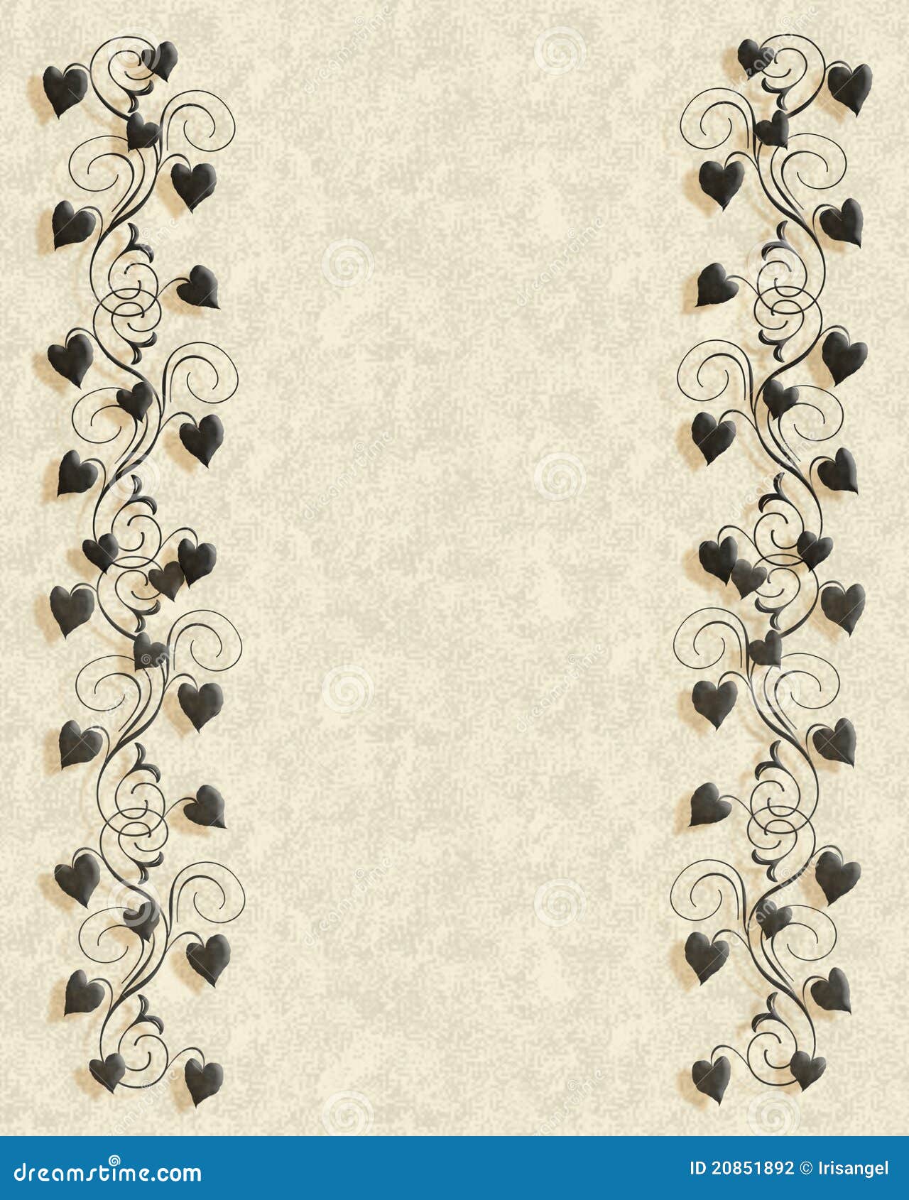 Border parchment hearts stock illustration. Illustration of ...