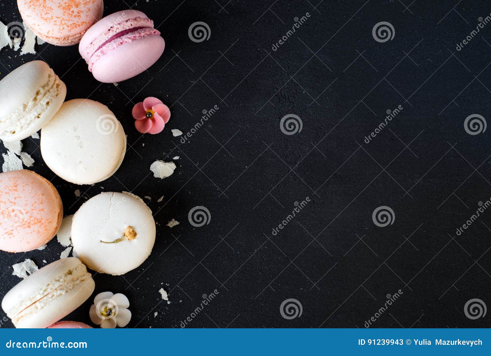 Border of pastel macaroons stock image. Image of food - 91239943