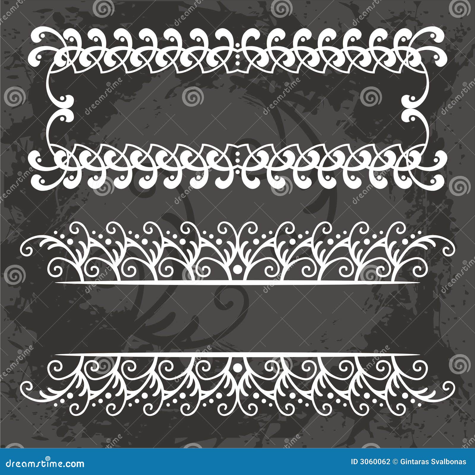 Border Pattern Set in White Stock Vector - Illustration of design ...