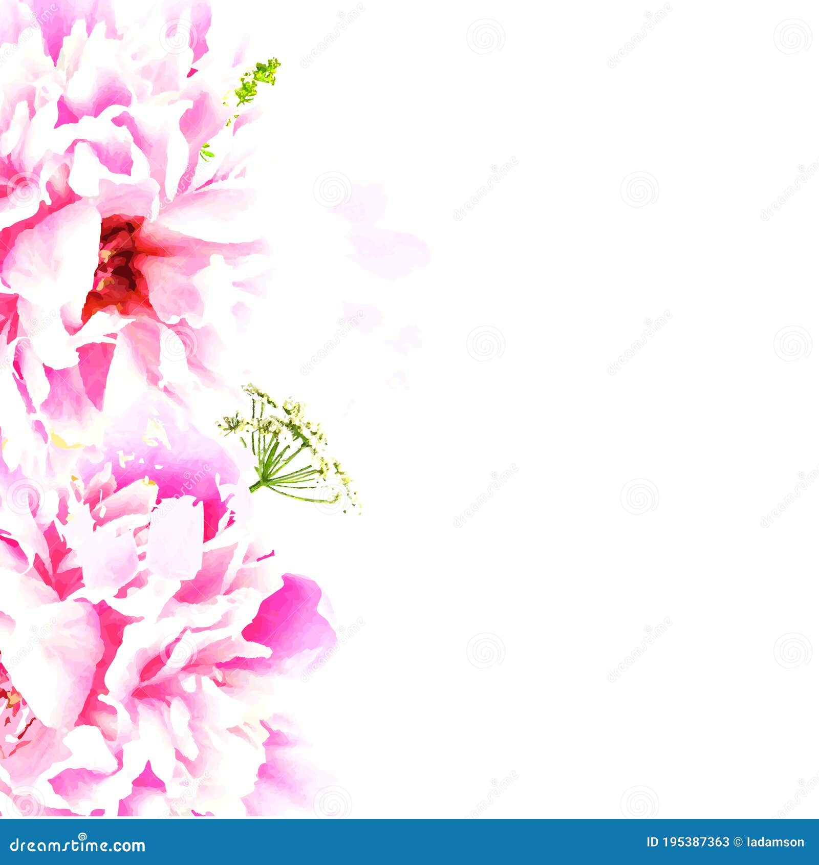 Border with Peony stock vector. Illustration of frame - 195387363