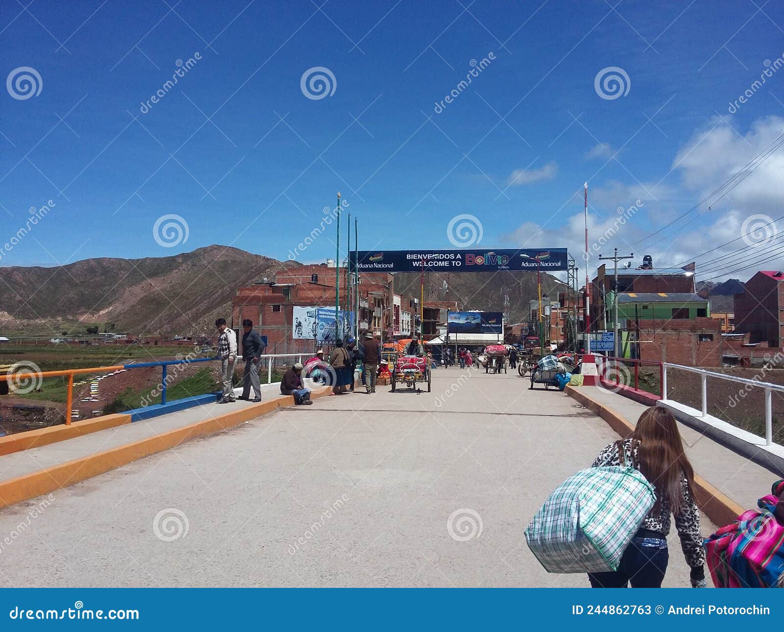 The Border between Peru and Bolivia Editorial Stock Photo - Image of ...