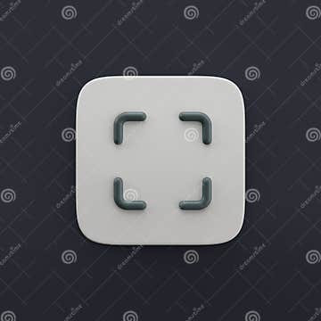 Border Radius 3d Icon, Outilne Design and Development Icon in Grey ...