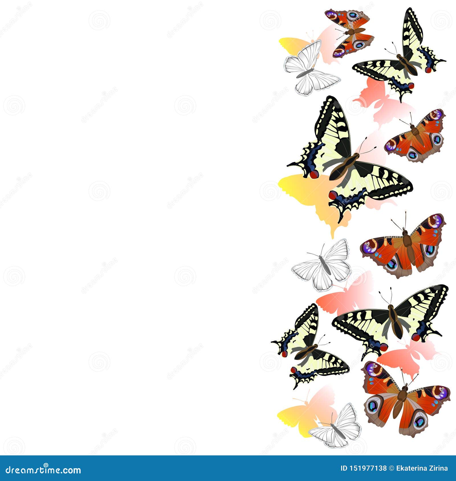 Swallowtail Butterflies. Vector Black Silhouettes. | CartoonDealer.com ...