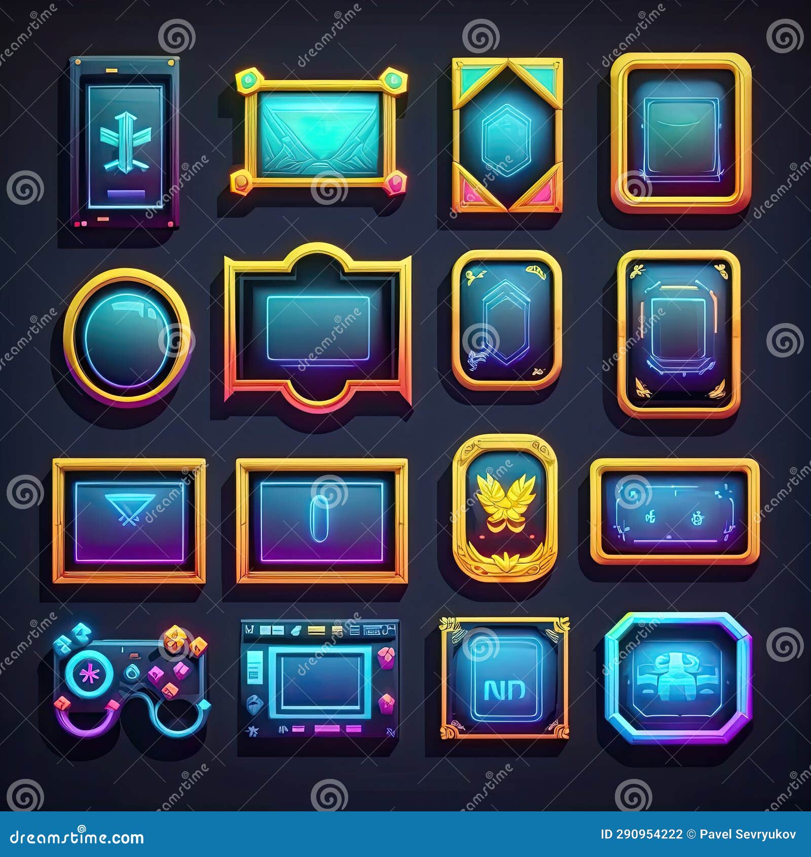 Border Rectangle Frame Game Ai Generated Stock Illustration ...