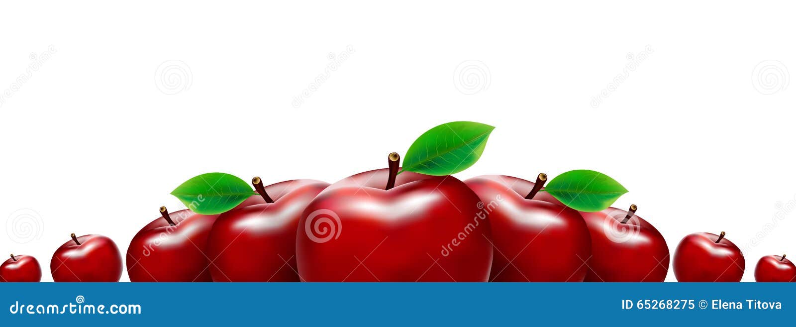 Border of Red Apples. Template for Your Design Stock Vector ...