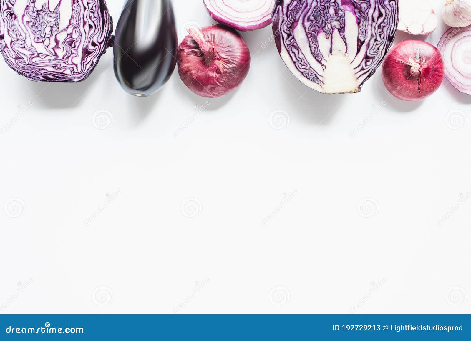 Border of Red Onion, Red Cabbage Stock Image - Image of garlic, healthy ...