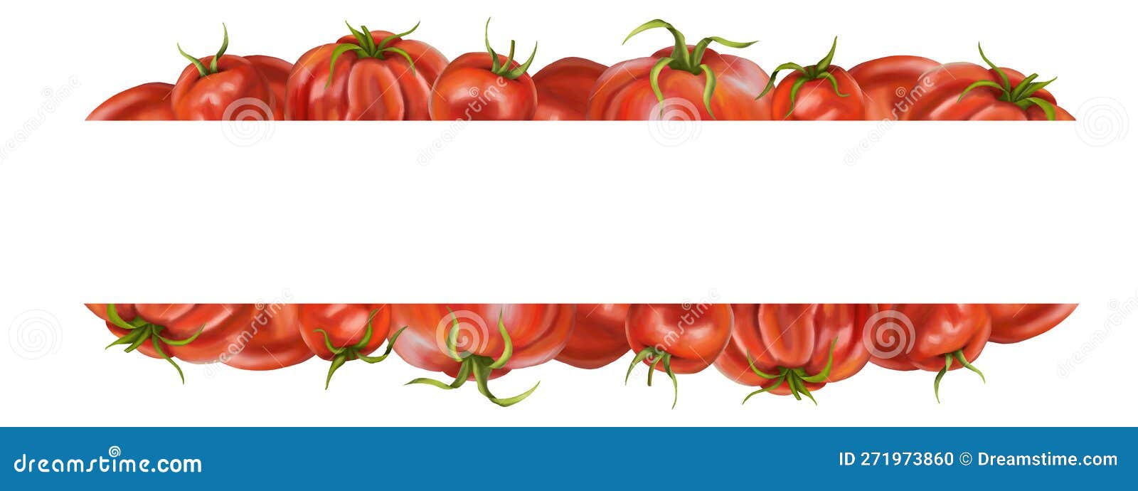 A Border of Red Ripe Tomatoes of Different Varieties. Digital ...
